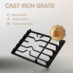 TOPWISH 36" Built-in Gas Cooktop, 5 ITALY SABAF Sealed Burners Gas Rangetop 41,800BTU, NG/LPG Convertible, Stainless Steel Burner Gas Stovetop with Thermocouple Protection,120V AC. (36 inch)