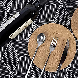 Cork Trivet Round, Kitchen Hot Pads Placemat Corkboard for Hot Pot, Pan,Kettle,8.66-Inch Each(22cm x1cm), Pack of 4