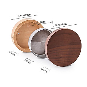 Ashtray with Lid, VViN Windproof Ashtray for Indoor and Outdoor Use, Wooden with Stainless Steel Liner, Portable Ash Tray for Home, Office, Patio, Garden Decoration