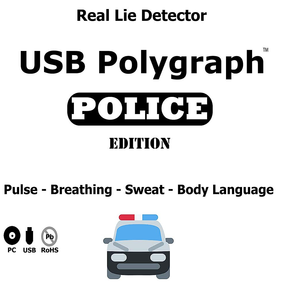 USB Polygraph 2: Police Edition - Home Lie Detector Machine