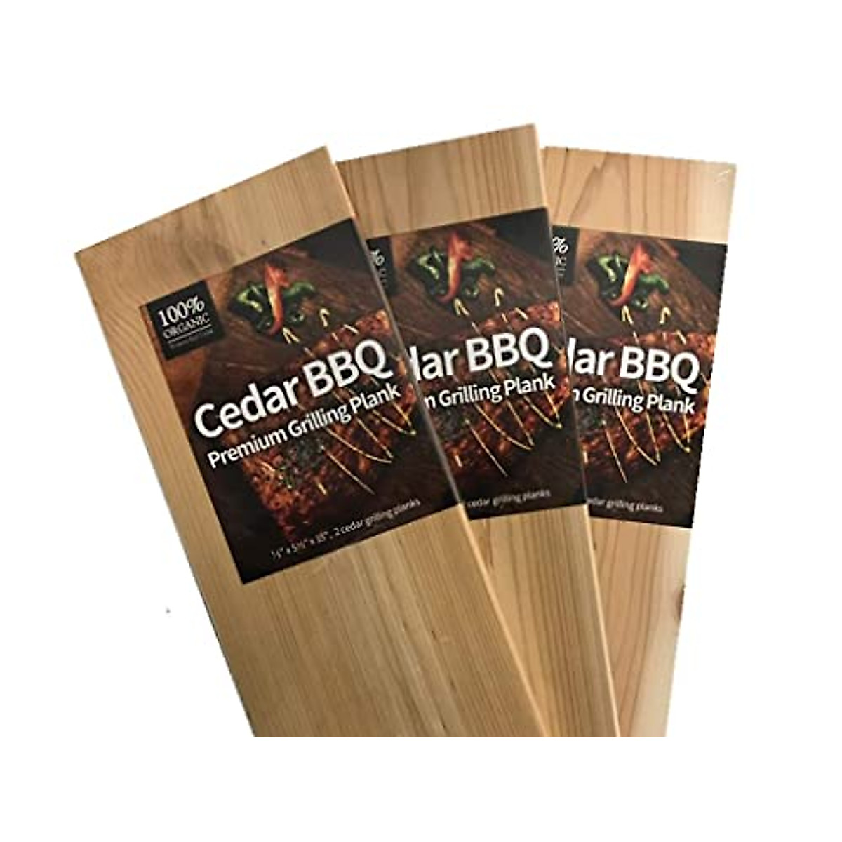 Cedar BBQ Premium Cedar Grilling Planks - 2 Piece Set - 5.5" x 15" - Western Red Cedar - Perfect Smoky Cedar Flavor