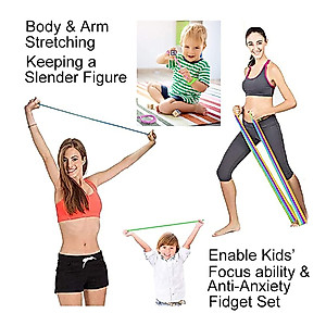 24 Packs Monkey Noodles,Stretching Strings,12 Pcs Unicorn Shaped,12 Pcs Noodle Shaped,Sensory Fidget Set, Stretching up to 4.3-6 feet length,monkey noodle fidget set,fidget noodles