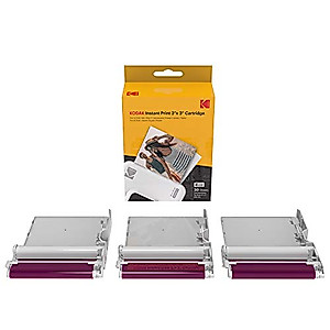 KODAK 4PASS Film Cartridge (3x3") for KODAK Mini 3 Retro and Mini Shot 3 Retro, 60 Sheets