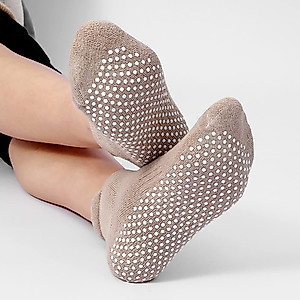 Culeotah Pilates Socks for Women Yoga Non Slip Hospital Socks with Grippers for Women Grippy Sticky Socks