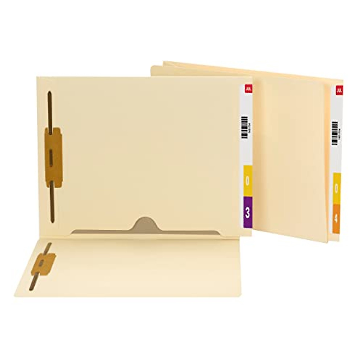 Smead End Tab Fastener File Folder with Full Pocket, 2 Fasteners, Reinforced Straight-Cut Extended Tab, Letter Size, Manila, 50 per Box (34101)