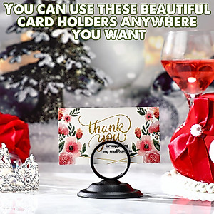 MotiMind 24 Pcs Table Number Holders Metal Place Card Holders Table Card Holder Stands Table Sign Holders Table Number Stands Tabletop Menu Holders for Wedding Restaurant Banquet Birthday (Black)