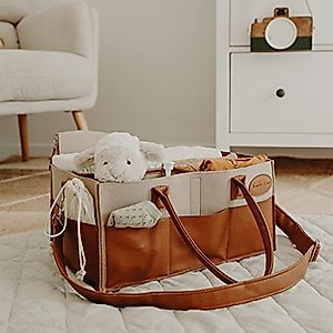 Frankie Lane baby diaper caddy organizer - Car diaper caddy, portable tote nappy bag storage for your nursery, changing table. Essential for newborns Registry must haves shower basket
