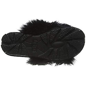 UGG Women's Fuzzalicious Slipper, Black, 5