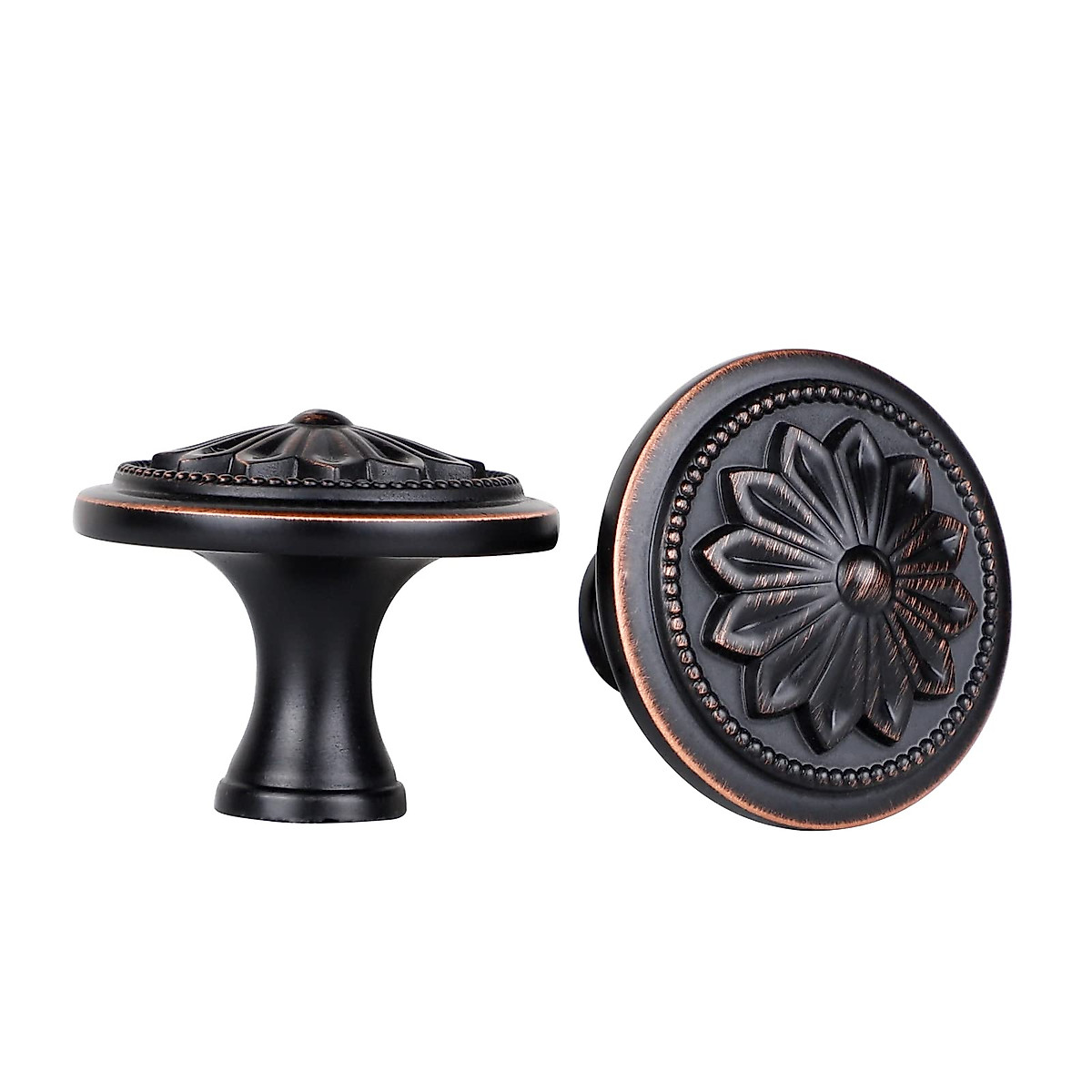 10 Pack - Oil Rubbed Bronze Cabinet Hardware: 1.4" Round Knobs for Cabinets & Drawers