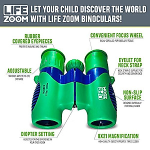 Kids Binoculars and Compass - 8x21 Compact Binoculars for Kids - High Resolution Real Optics - Bird Watching- Small Binoculars for Kids 5-12, Boys, Girls - Outdoor Play - Hunting - Camping