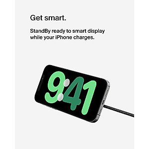 Belkin Wireless Charger for MagSafe, 15W Fast Charging Pad (PSU Not Included) w/ Kick Stand & 6.6ft Long Braided Cable, Compatible w/ iPhone 15, 15 Pro, 15 Pro Max, 14 & 13, and iPhone Mini - Black