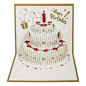 Magic Ants Pop Up Happy Birthday Card, 3D Birthday Popup Cards, Birthday Cake Funny Postcards Pop Up Greeting Cards,Pop Up Birthday Cards for Women Men