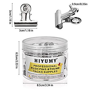 Push Pins Clips, 30 Pieces Heavy Duty Clips with Pins for Cork Boards, Bulletin Boards and Cubicle Walls for Office School Home and No Holes for The Paper (Silver)