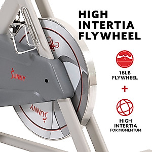 Sunny Health & Fitness Belt Drive Pro Lite Indoor Cycling Exercise Bike - SF-B1970 Silver
