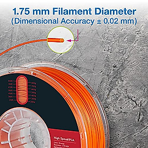BUMAT Elite High Speed PLA 3D Printer Filament, 1.75mm (Orange), 1kg Spool (2.2lbs), Guaranteed Fresh, Dimensional Accuracy +/- 0.02mm, Tangle-Free, Fits Most FDM Printers [Risk-Free]