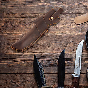 Knife Sheath,Leather Knife Sheath for Belt,Chef Knife Guard,Knife Holster for 5 inch Blade Knife,Knife Holder,Knife Cover Sleeve,EDC Belt Organizer,Sheath for Chef Meat Cleaver,Gifts for Men