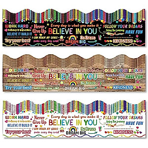 Inspirational Quotes Bulletin Board Borders Trim,Growth Mindset Motivational Classroom Borders for Bulletin Board Decorations,Inspirational Bulletin Board Decorations for Classroom (59 FT in Length)