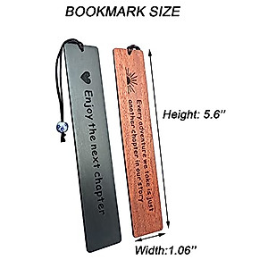 Enjoy The Next Chapter, Engraved Inspirational Bookmarks, Graduation Promotion Coworker Leaving Retirement Gift for Men Women 2023, Inspirational Gift for Book Lover