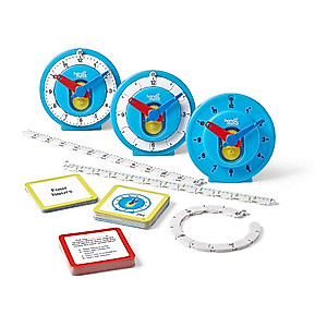 Learning Resources Learning Intervals of Time Centre Kit 16 Games and Activities, NumberLine Clock for Kids Learning To Tell Time, Math Manipulatives for Telling Time, Analogue Clock (1 Pack)
