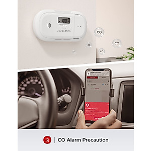 X-Sense Smart Carbon Monoxide Detector, Wi-Fi CO Detector, Real-Time Push Notifications via X-Sense Home Security App, Replaceable Battery, Optional 24/7 Professional Monitoring Service, XC04-WX