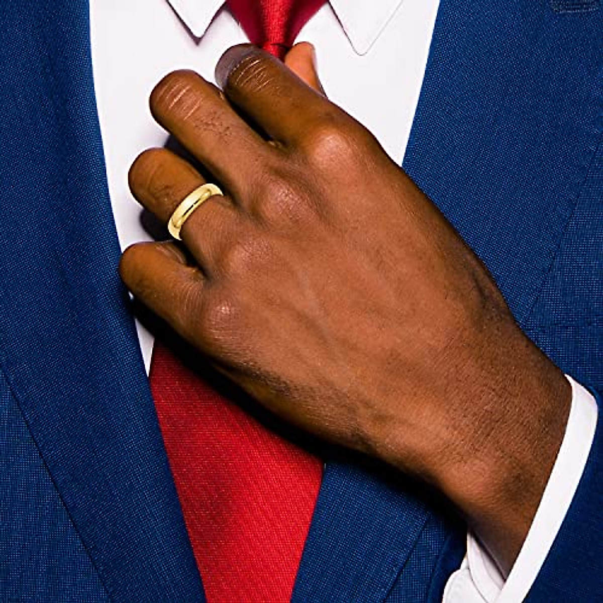 Avariah Solid 14k Yellow Gold 5mm Lightweight Half Round Wedding Band Size 8.5 - Ring Size 8.5