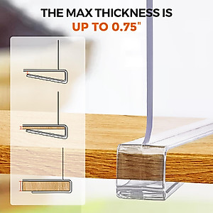 JOY DECOR 8 Pack Acrylic Clear Shelf Dividers for Closets Organizer and Storage Adjustable Vertical Wood Shelf Closet Separators for Clothes,Book,Bags in Bedroom and Kitchen