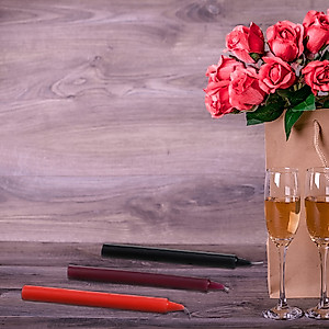 Boao 10 Pieces Low Temperature Candles Wax Low Heat Dripping Candles Wedding Valentine Candles for Valentine's Day(Red, Black, Purple)