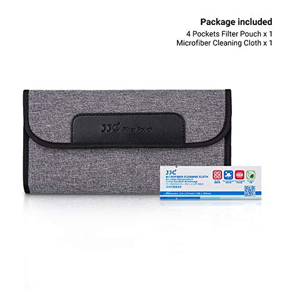 4 Pockets Lens Filter Case for Filter Up to 82mm (37mm 40.5mm 43mm 46mm 49mm 52mm 55mm 58mm 62mm 67mm 72mm 77mm),Foldout Filter Pouch with Microfiber Cleaning Cloth,Photography Filter Holder Bag