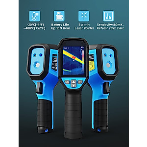 ACEGMET TR120E Thermal Imaging Camera, 120 x 90 IR Resolution Handheld Thermal Camera 10800 Pixels, 25 Hz Refresh Rate Thermal Imager with Laser Pointer, 2.4" LCD Screen, IP54, -4°F~752°F Range