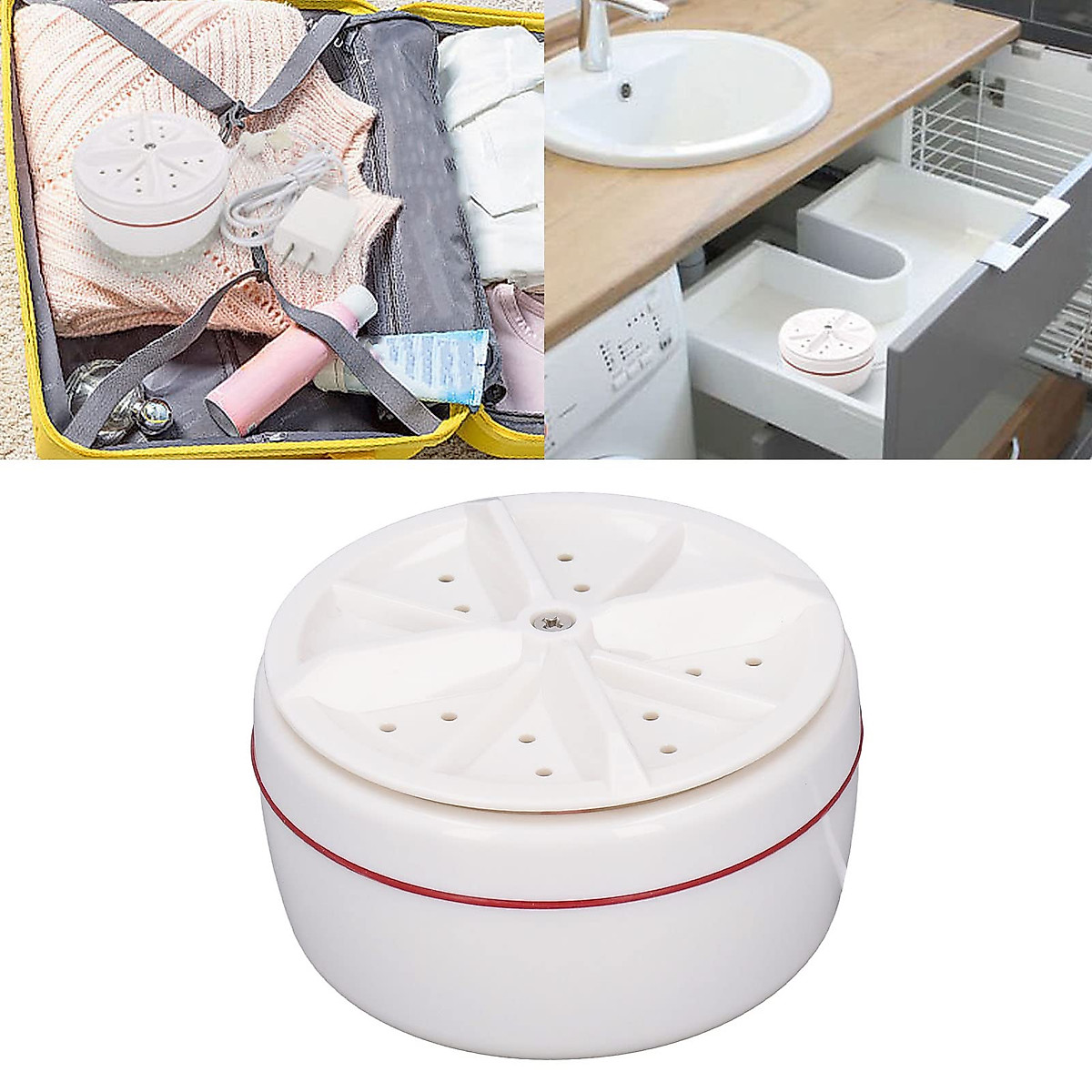 Natudeco Portable Washing Machine Mini Bucket Washing Machine Collapsible Travel Bucket Washer Mini Washing Machine 30w Laundry Washing Tool for Hotel Dormitory Home