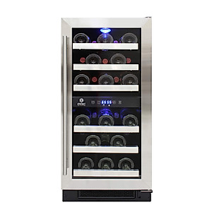 Vinotemp 28-Bottle Dual-Zone Wine Cooler (Stainless)