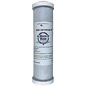 KleenWater Filter Compatible with GE GXWH04F, GXWH20F, GXWH20S & GXRM10, KleenWater KW2510CB Carbon Block Replacement Cartridge, Set of 3, Includes (1) O-Ring