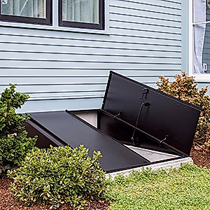 BILCO Size B Basement Door - Powder Coat Finish and keyed Lock kit (White)