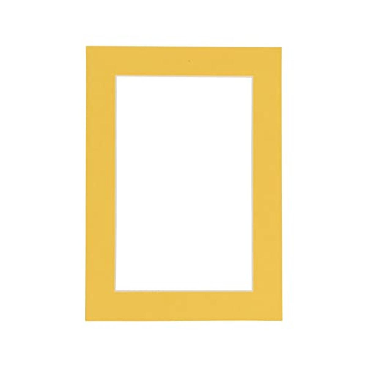 Pack of TEN 6x9 Mats Bevel Cut for 4x5 Photos - Acid Free Chamois Yellow Precut Matboards For Pictures, Photos, Framing - 4-ply Thickness