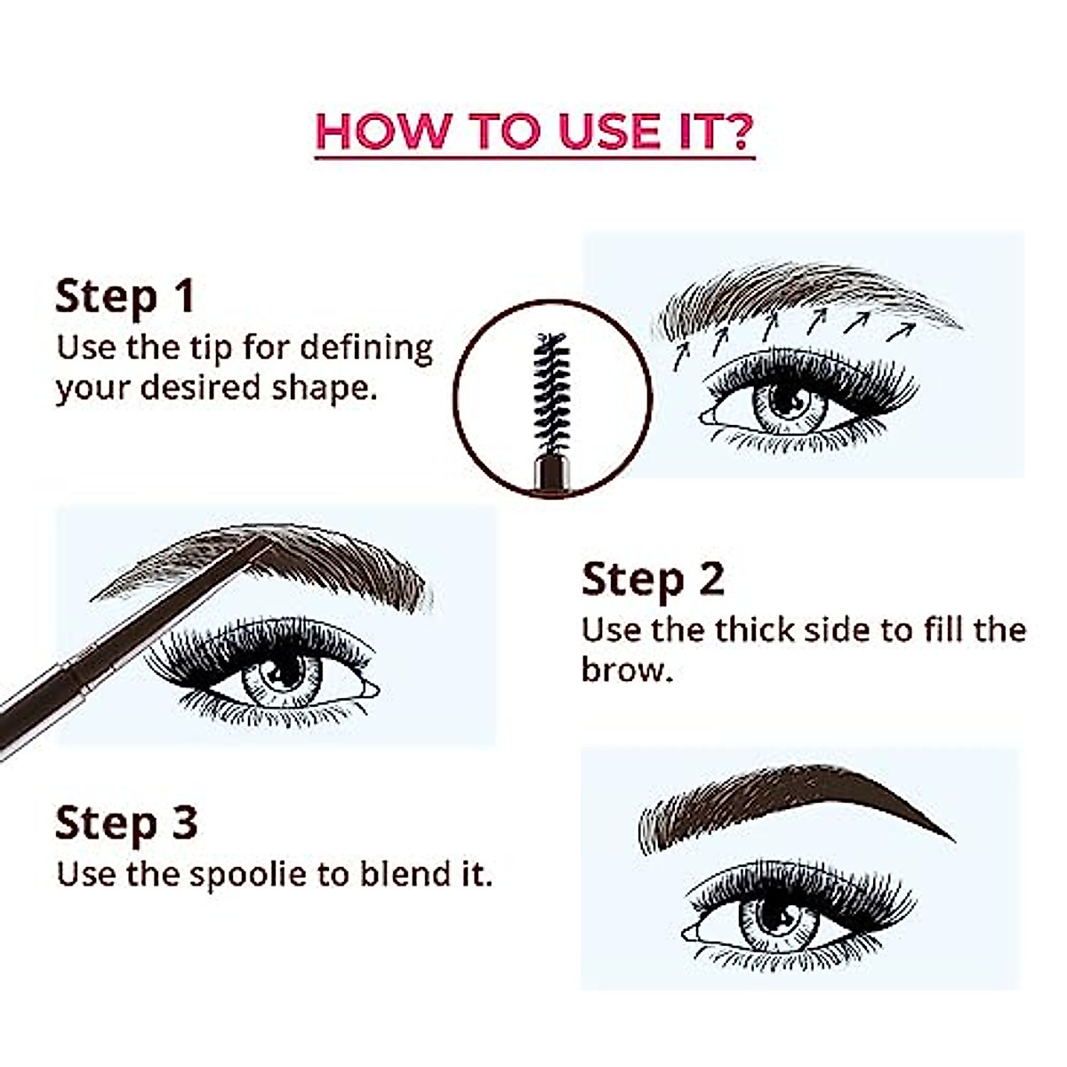 Nykaa Cosmetics Browgirl Eyebrow Definer Pencil - Shape and Fill in Brows - Gives Natural, Fuller-Looking Appearance - Groom Hairs in Place with Built-In Spoolie - Bewitched Chestnut - 0.01 oz