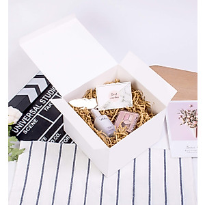 SHIPKEY 10PCS White Gift Boxes with Lids | 5x5x5 Inch Durable Square Gift Boxes | Gift Box for Wedding, Christmas, Holidays, Birthdays and All Other Occasions