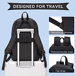 OMOUBOI Laptop Backpack for Women, 14 Inch Waterproof Kids School Bag Travel - Black