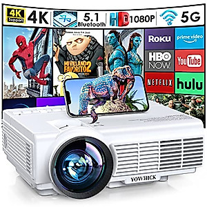 YOWHICK DP01 Projector, 120" Projector Screen and Projector Tripod Stand Bundle