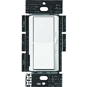 Lutron Diva 3-Speed Fan Control and Light Switch, Single-Pole/3-Way, 1.5A Fan/1A LED, DVFSQ-LF-WH, White