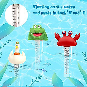 XY-WQ Floating Pool Thermometer, Large Size Easy Read for Water Temperature with String for Outdoor and Indoor Swimming Pools and Spas (Crab)