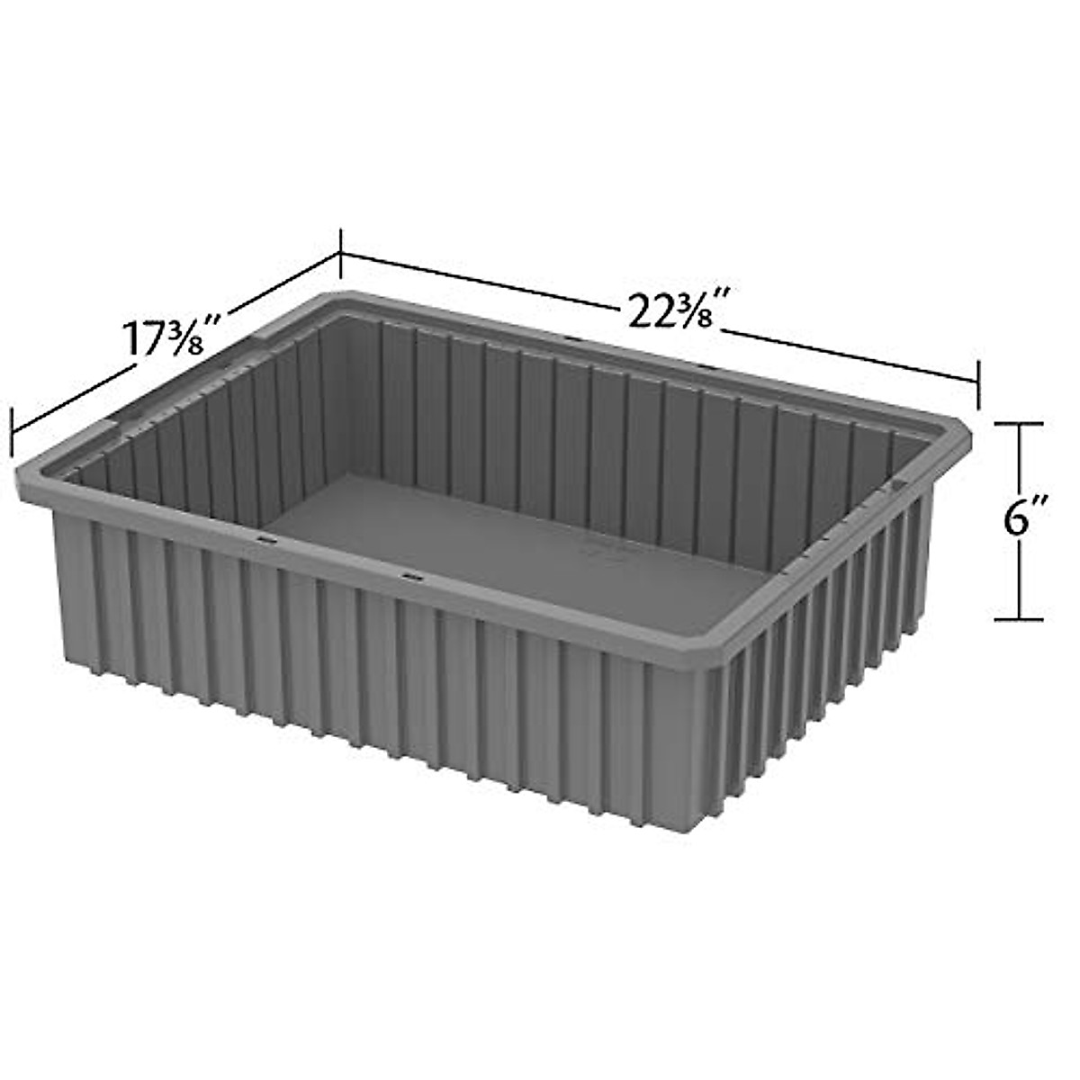 Akro-Mils 33226 Akro-Grid Plastic Slotted Dividable Modu Box Stackable Grid Storage Tote Container, (22-3/8-Inch L x 17-3/8-Inch W x 6-Inch H), (4 Pack), Red
