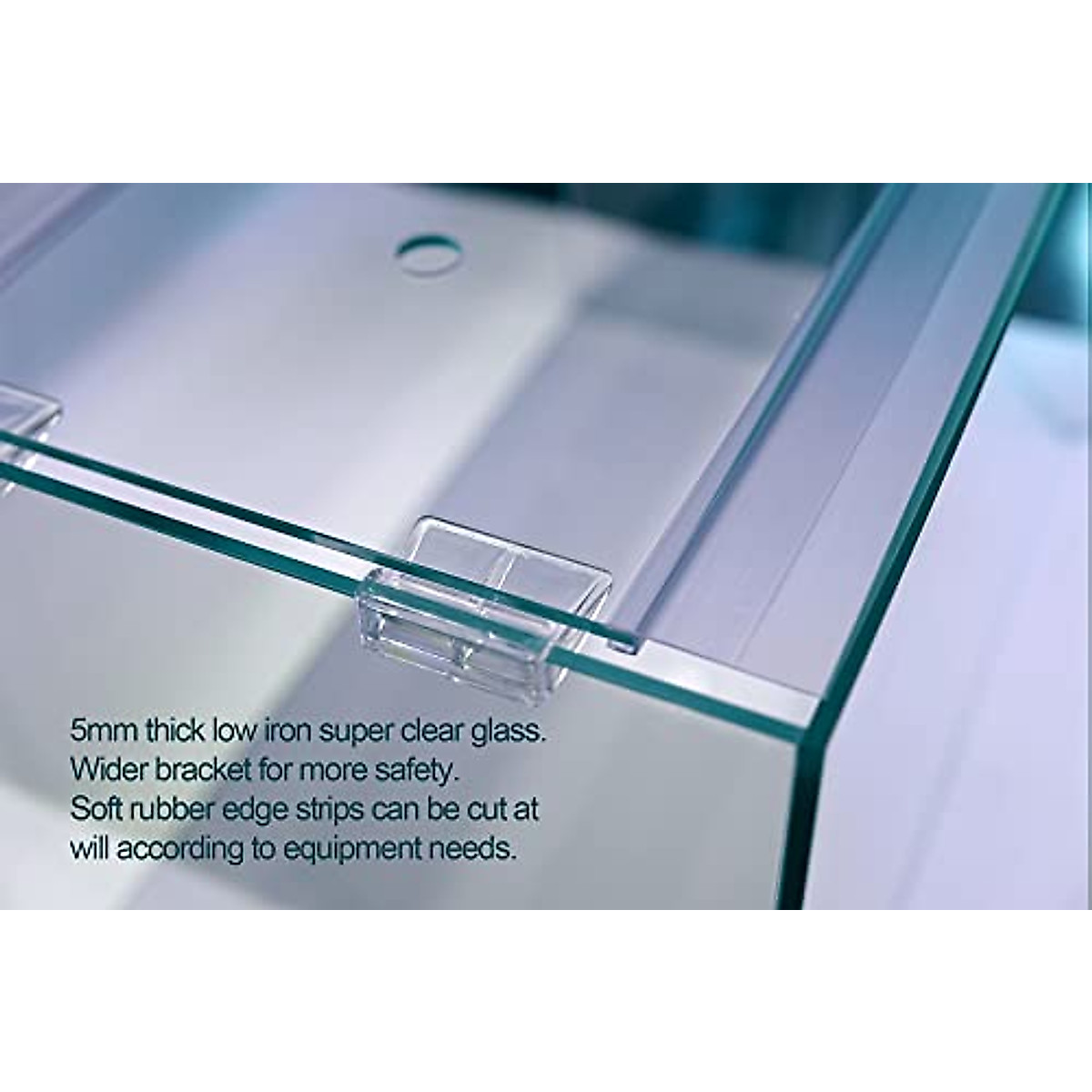 Allcolor Ultra Clear Rimless Aquarium Tank 2-22 gallons Low Iron Glass (21Gal - Top Glass Canopy)