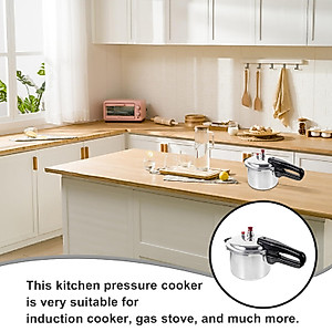 DOITOOL Aluminum Pressure Cooker 16cm/6.3inch Bottom Mini Pressure Cooker for Gas Stove Induction Cooker, Silver