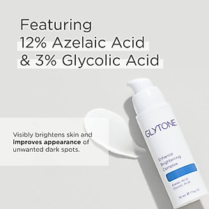 Glytone Enhance Brightening Complex - With 12% Azelaic Acid, 3% Glycolic Acid - Brightens Skin & Reduces Dark Spots - Non-Comedogenic - 1 fl. oz.