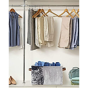 Animal Themed Storage Bins for Organizing, Decorative Large Closet Organizers with Handles Cubes - 2 Pack Fabric Baskets for Shelves, Closets, Laundry, Nursery, Wild Tiger Leopard Walking in the Snow