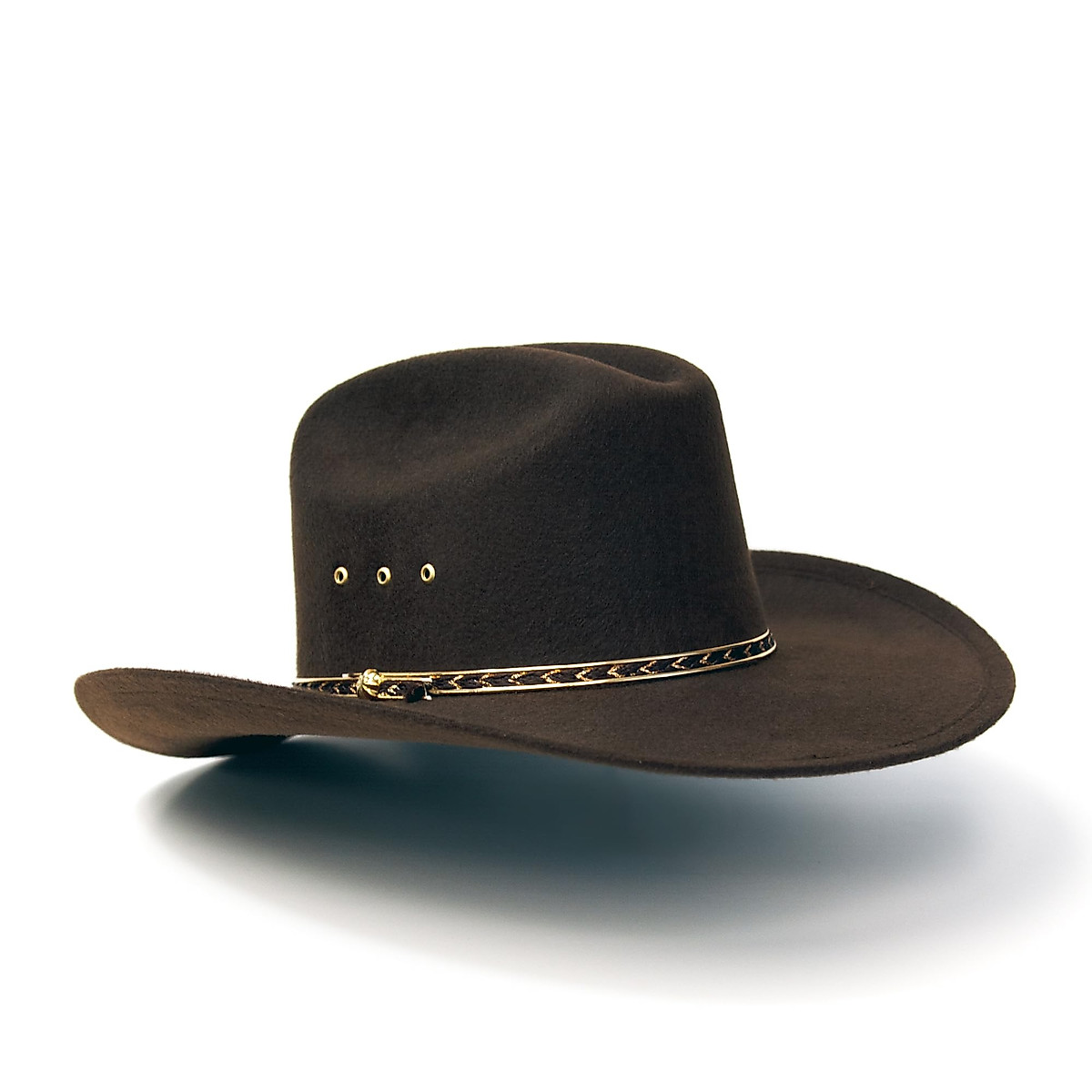 Western Express Faux Felt Finish Cowboy Hat - Cattleman Style with Gold Hat Band | Cowboy Hats for Men and Women