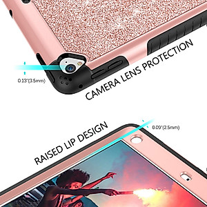 BENTOBEN for Case for iPad Air 2/iPad 9.7 2017/2018/Pro 9.7, iPad 5th/6th Generation Case, Glitter 3Layer Full Body Protective Shockproof Girls Women Kids Tablet Cover, Rose Gold