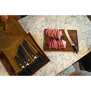 MEAT! Butcher Knife Rollup with Carry Strap to Hold Our Butcher Knife Set