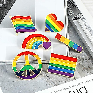 Tinsow Pride Gay Rainbow Flag Lapel Pins Enamel LGBT Lapel Pins Rainbow Brooch Decoration for Clothes and Bags (6)
