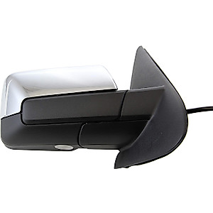 Kool Vue Driver & Passenger Side Power Heated Mirrors for Ford Expedition Lincoln Navigator 2007-2008 Power Fold With Signal Light, Memory & Puddle Lamp Chrome